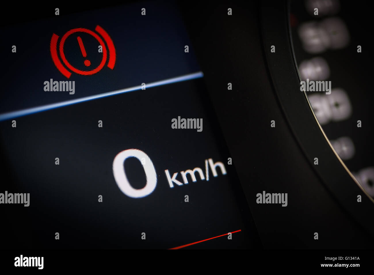 Color detail of a warning symbol in a car Stock Photo - Alamy