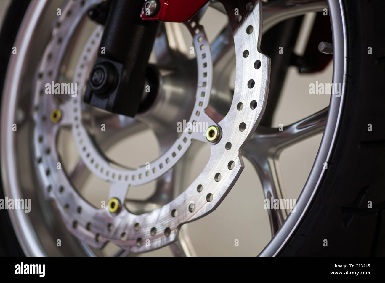 Color image of the brake disc of a motorcycle Stock Photo - Alamy