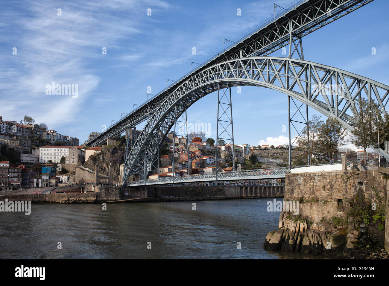 Portugal, Dom Luis I Bridge over Douro river between Porto and Vila ...