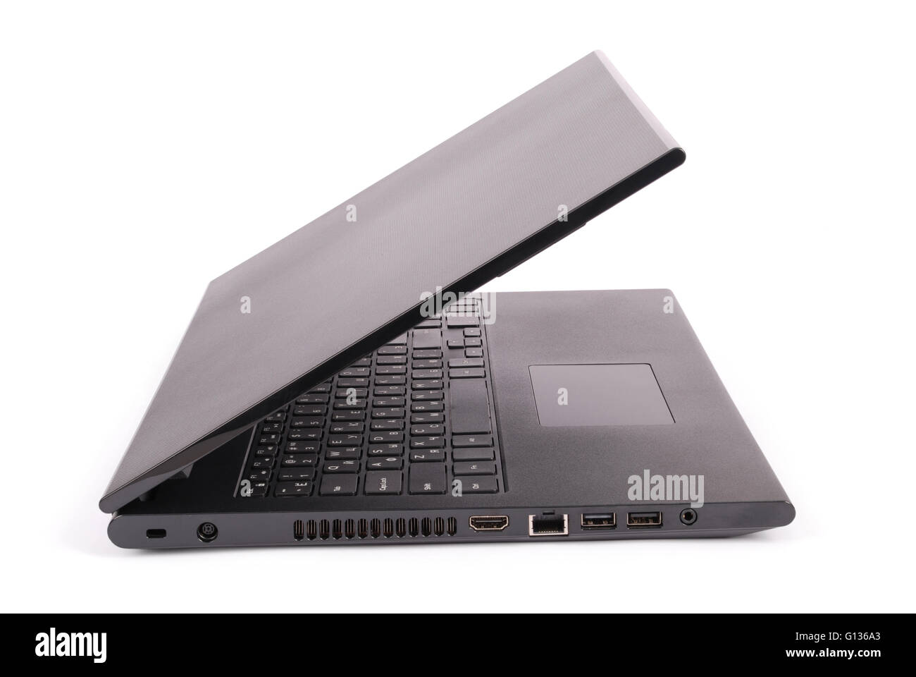 Black laptop white background with soft shadow. Clipping path Stock ...