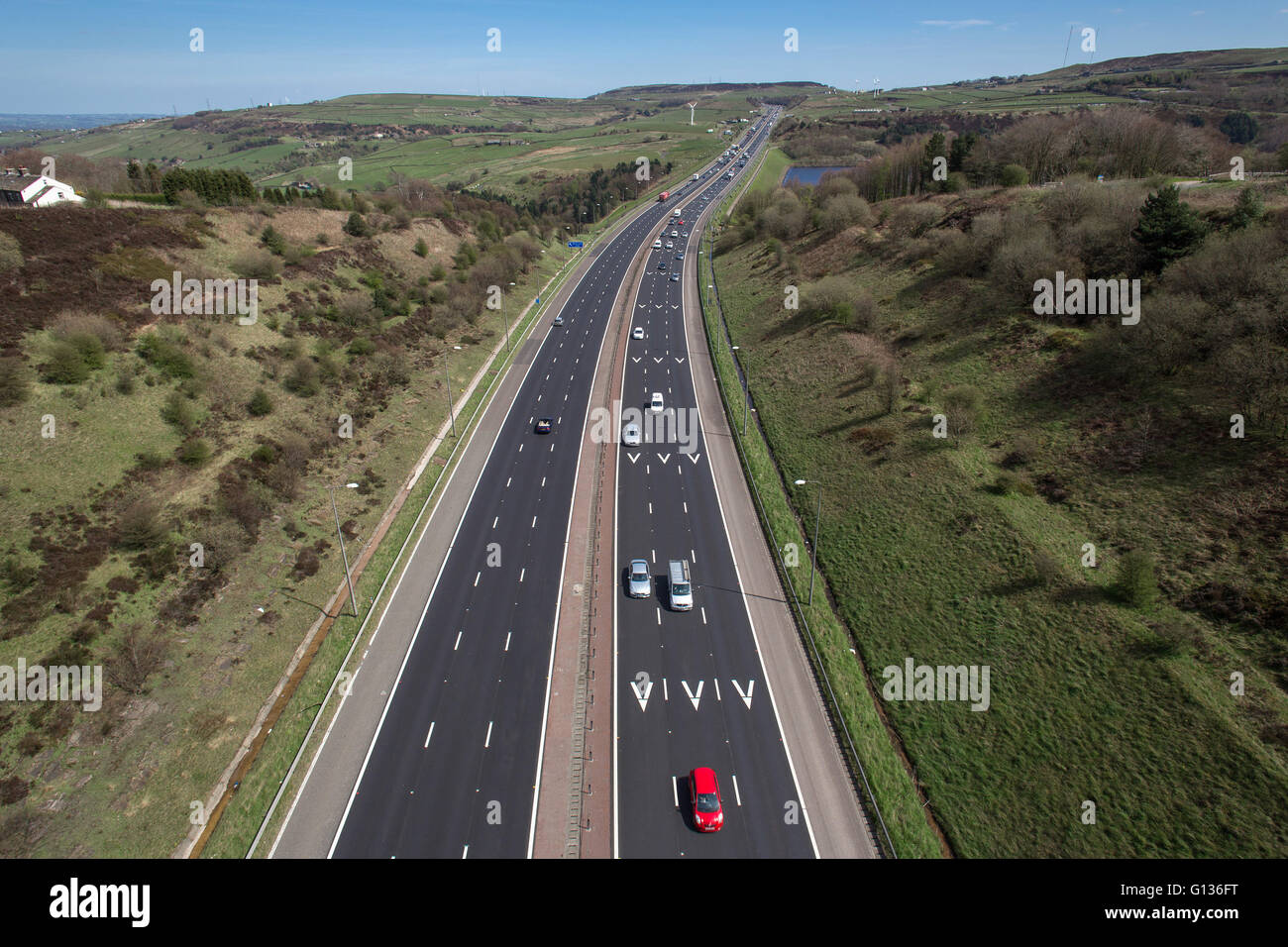 M62 motorway sign hi-res stock photography and images - Alamy