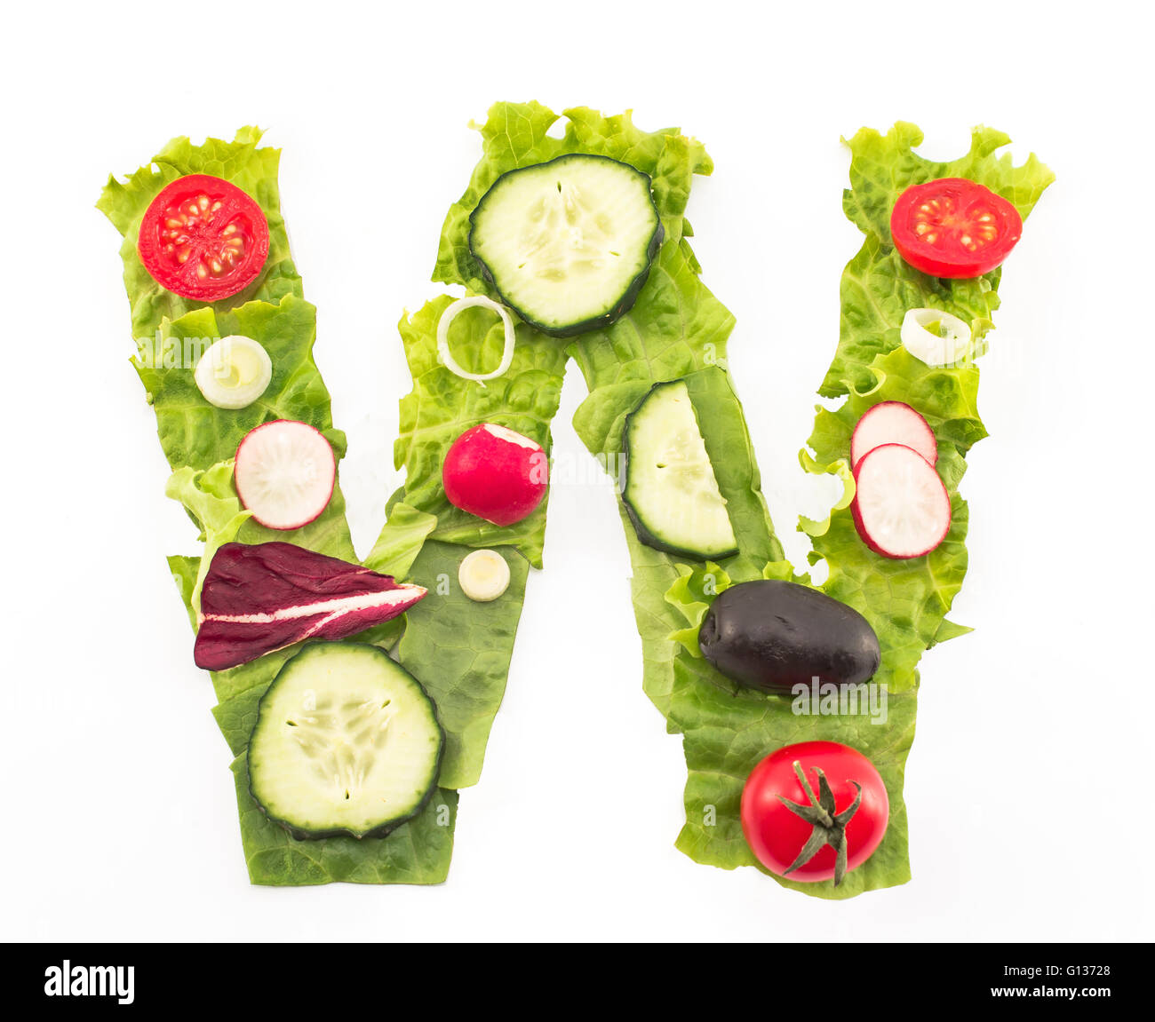 Letter W made of salad Stock Photo - Alamy