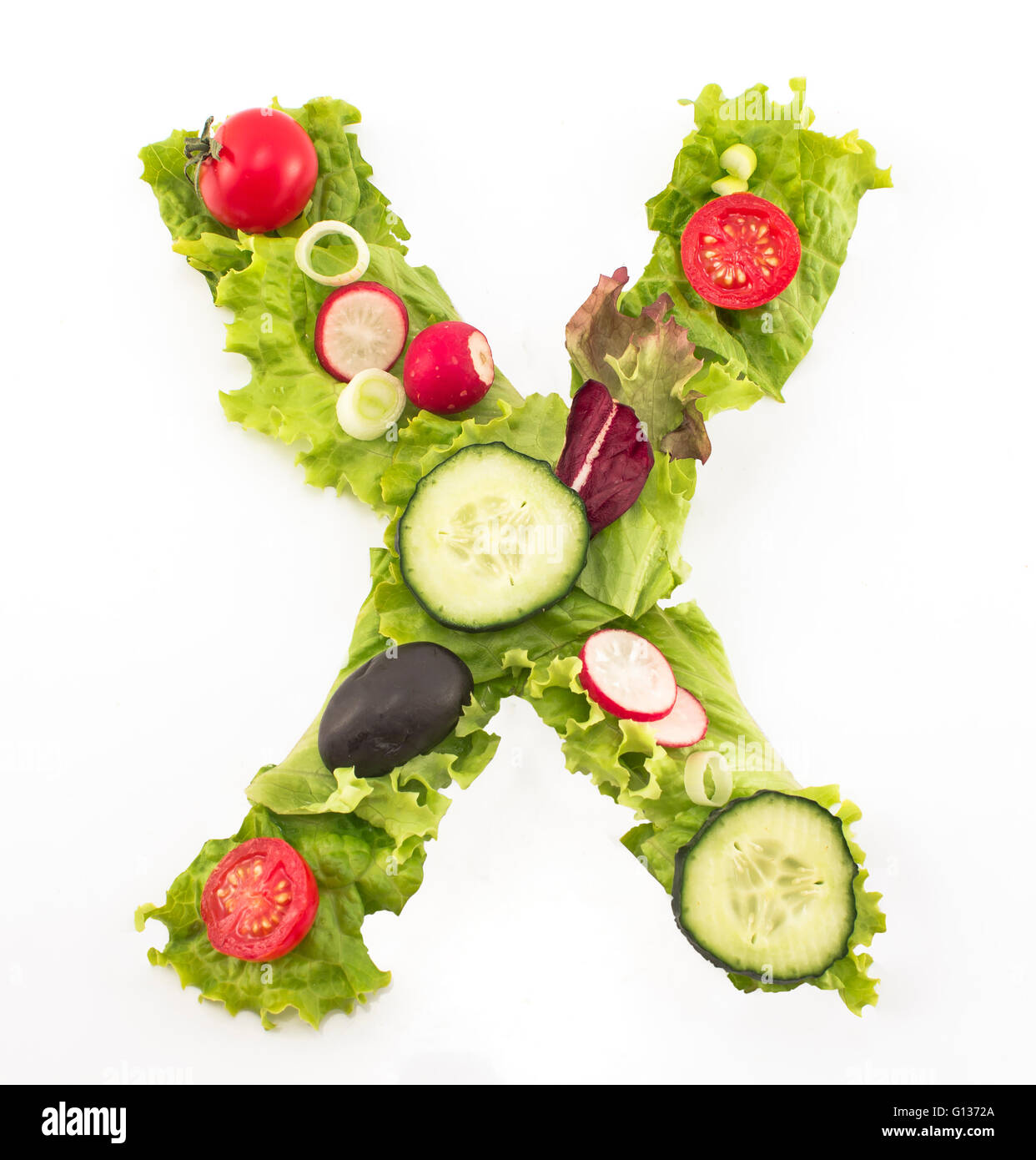 Letter X made of salad Stock Photo - Alamy Letter X made of salad Stock Photo - Alamy