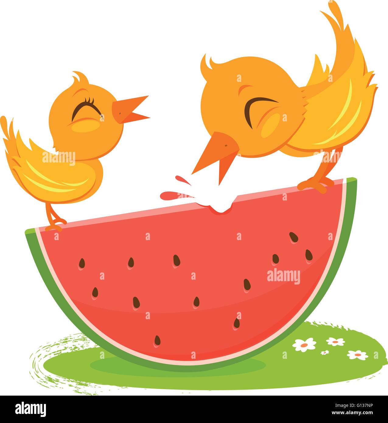 Fruit and birds Stock Vector Images - Alamy