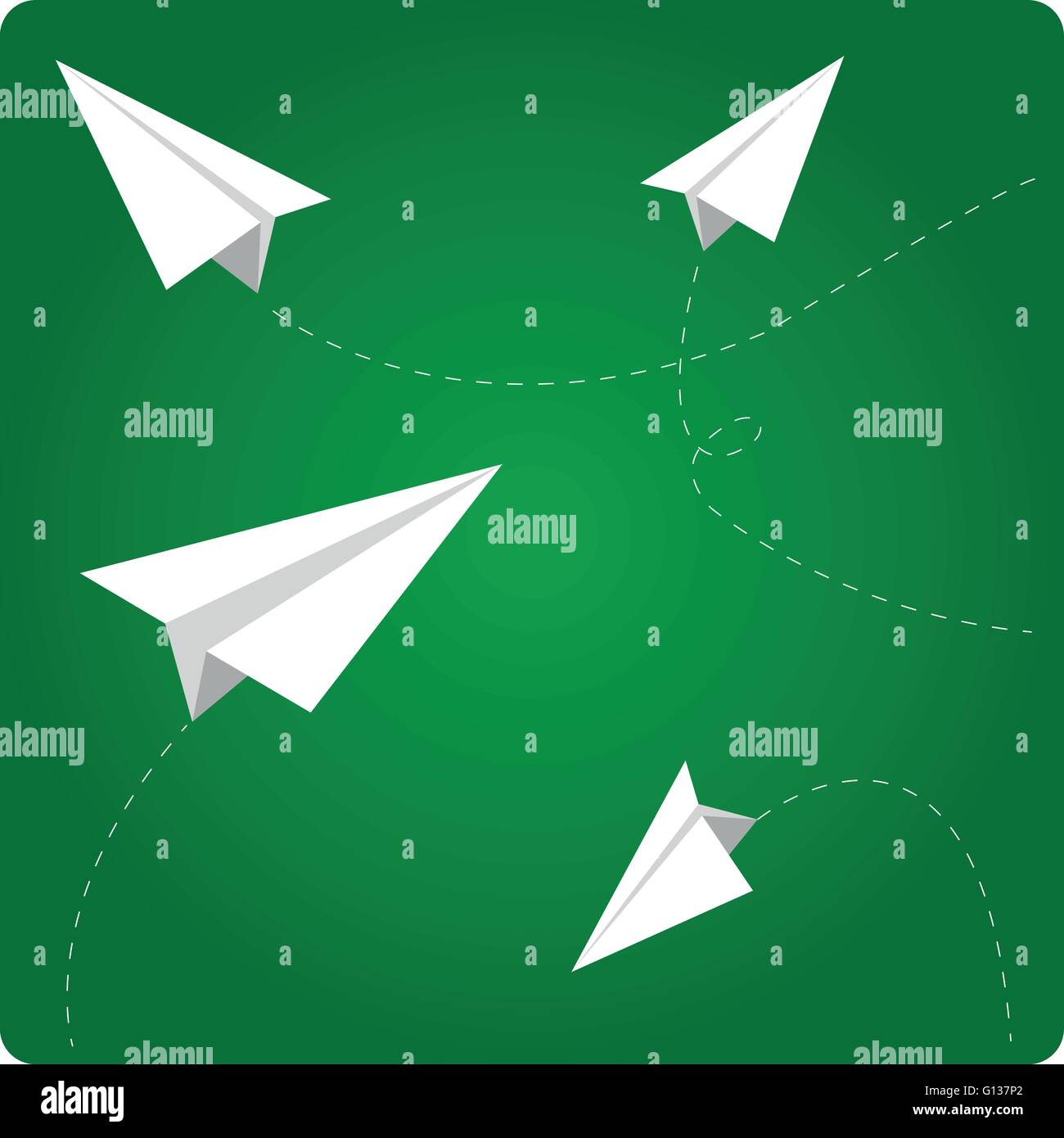 Paper airplanes flying in the school classroom. Education for students ...