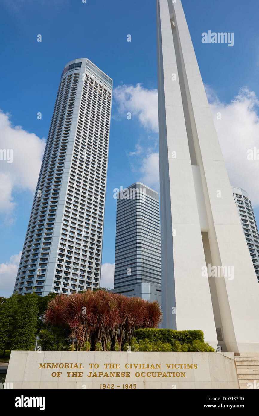 Singapore Civilian War Memorial With the Swissotel Behind Stock Photo ...
