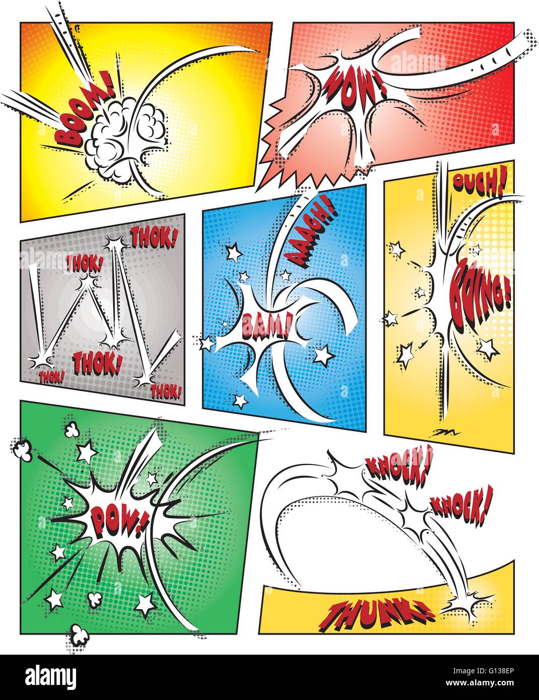 Cartoon comic book crash explosion High Resolution Stock Photography ...