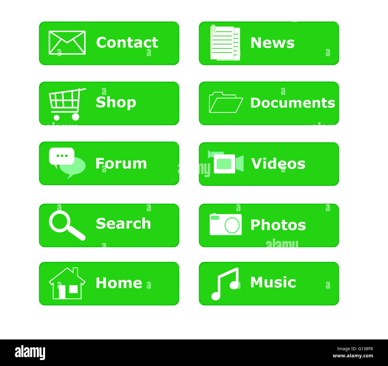 Green Web Buttons Png