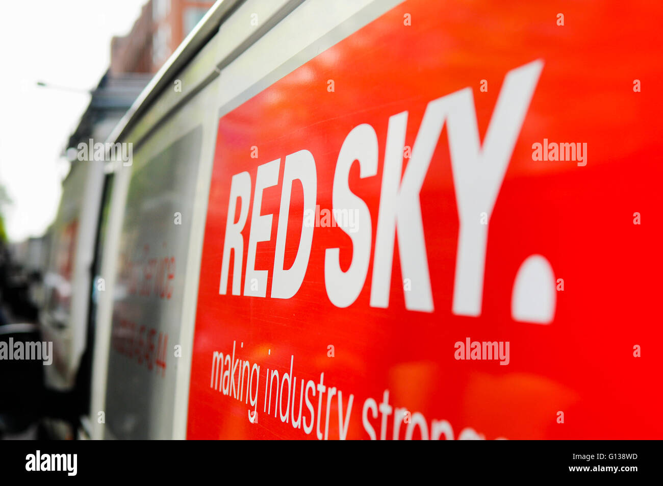 Belfast, Northern Ireland. 20 Apr 2011 - A Red Sky van taking part in a ...