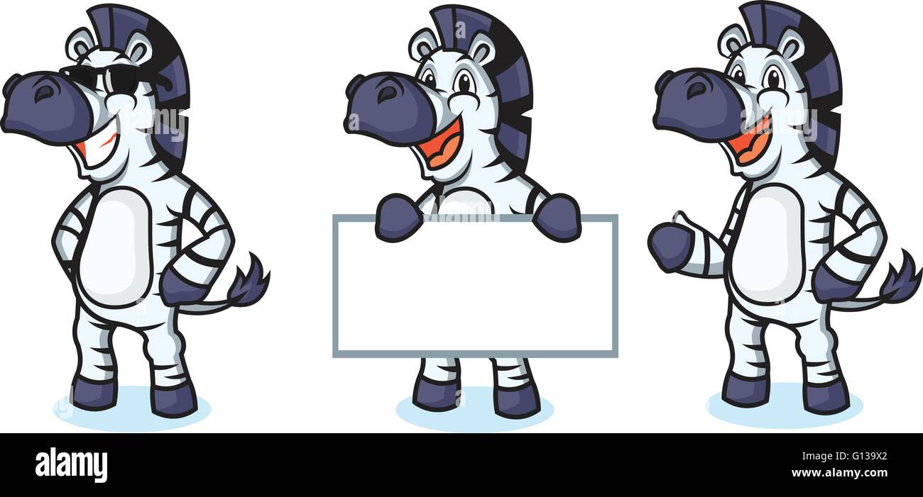 Zebra Mascot happy Stock Vector Image & Art - Alamy