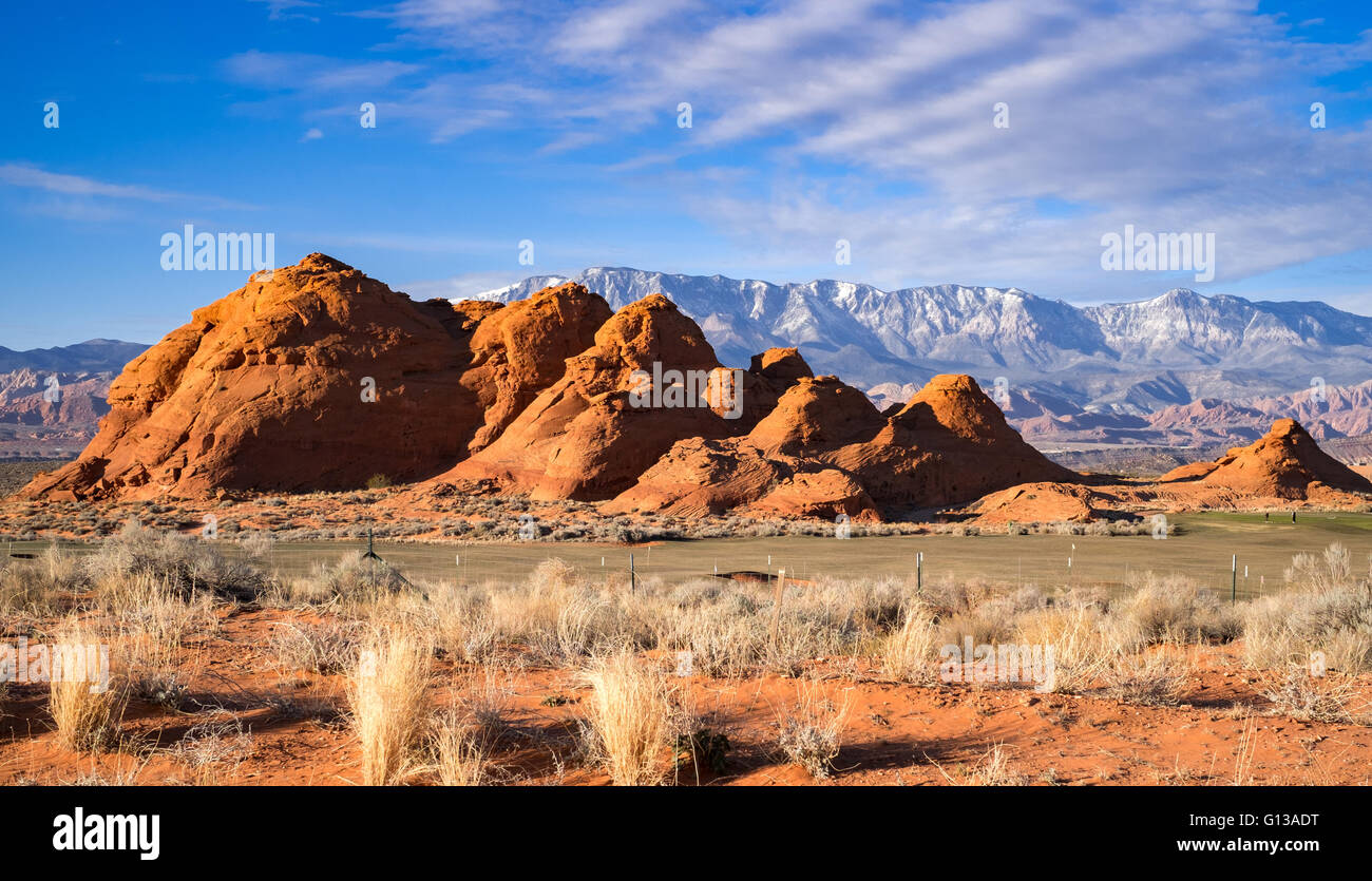 Beautiful red sandstone hill near Hurricane, Utah Stock Photo - Alamy