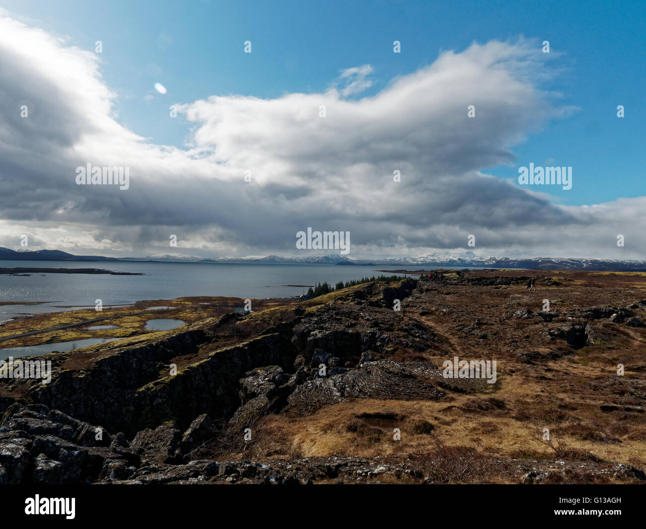 Almannagja fault line in the mid-atlantic ridge north american plate ...