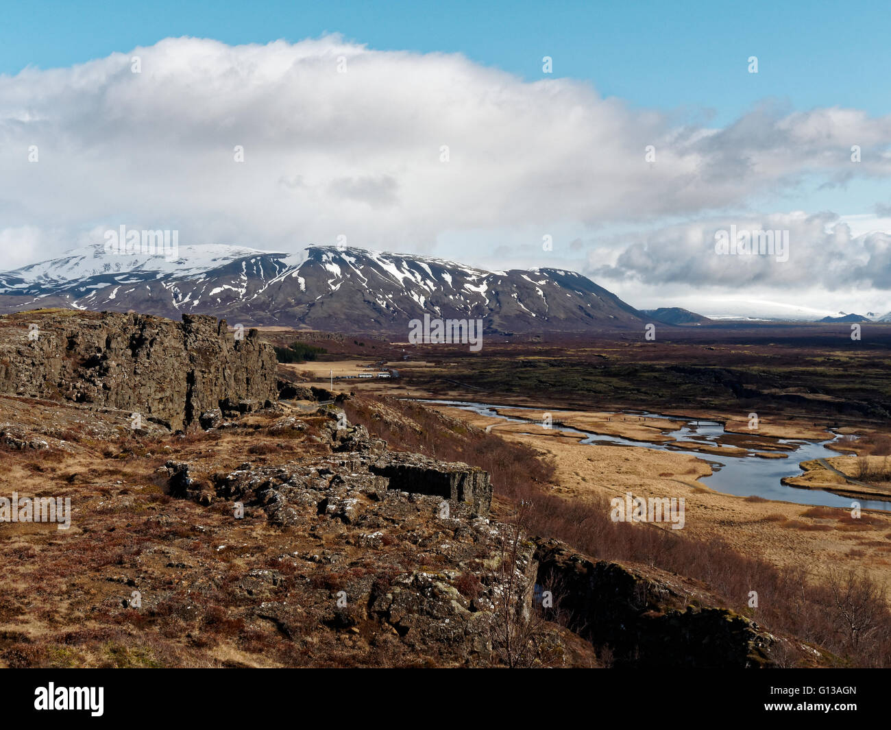 Almannagja fault line in the mid-atlantic ridge north american plate ...