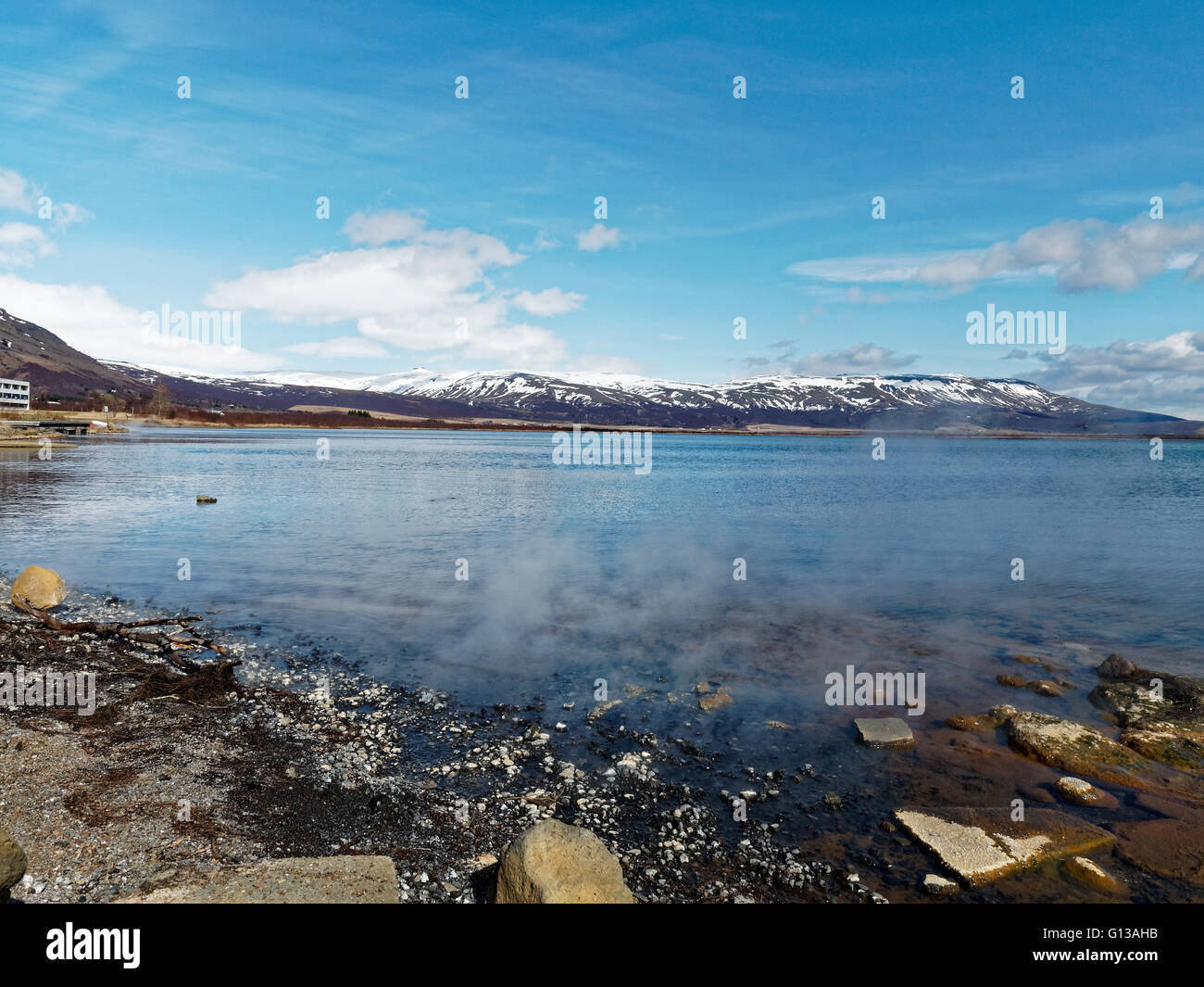 Fontana natural spring spa, Iceland Stock Photo - Alamy