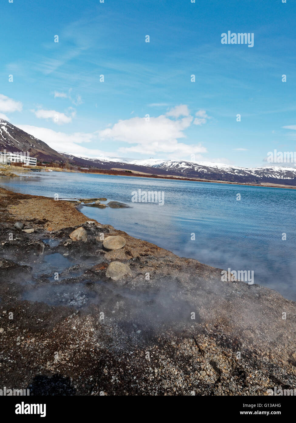 Fontana natural spring spa, Iceland Stock Photo - Alamy
