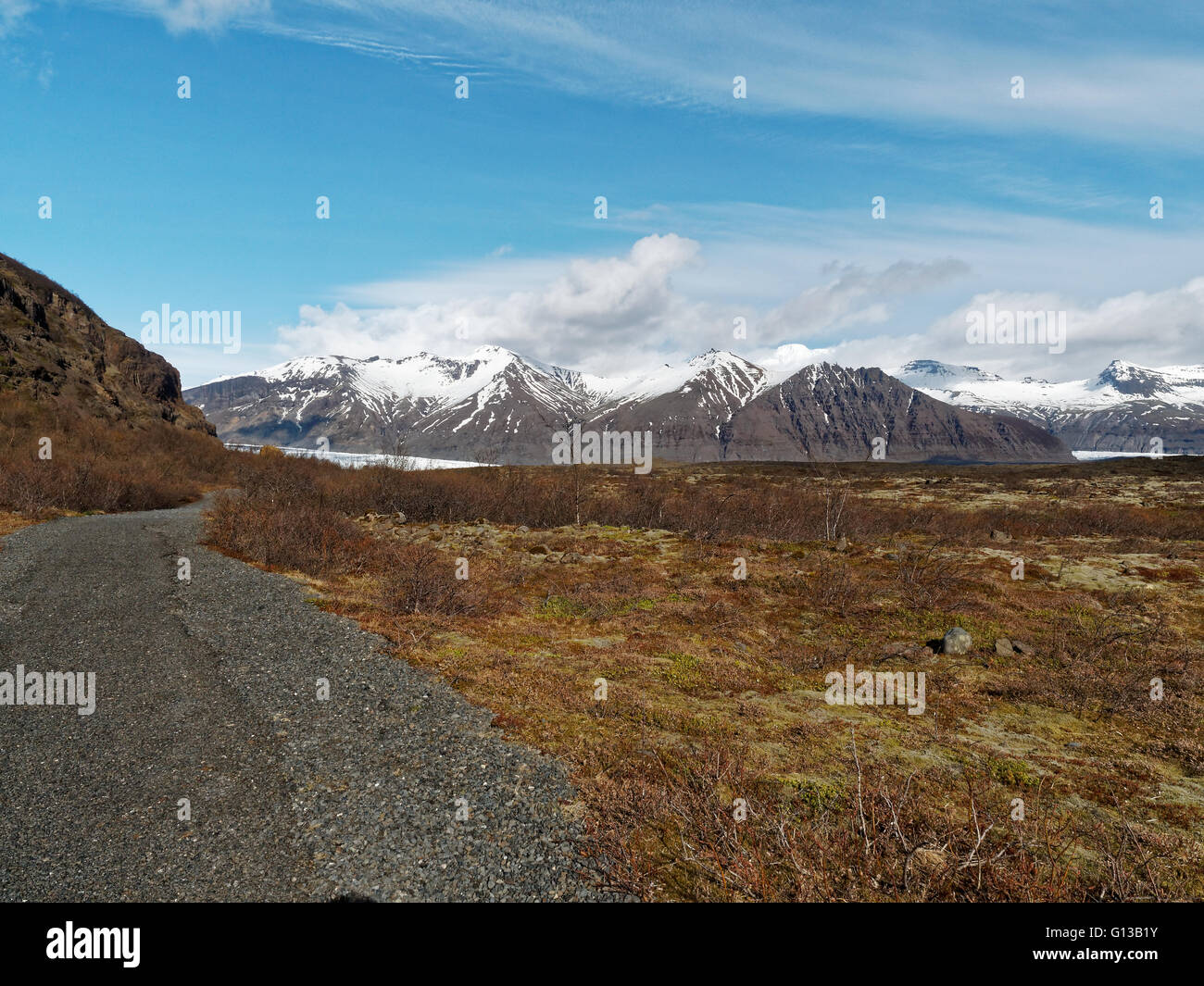 Landscape with glacier in distance - Iceland Stock Photo - Alamy