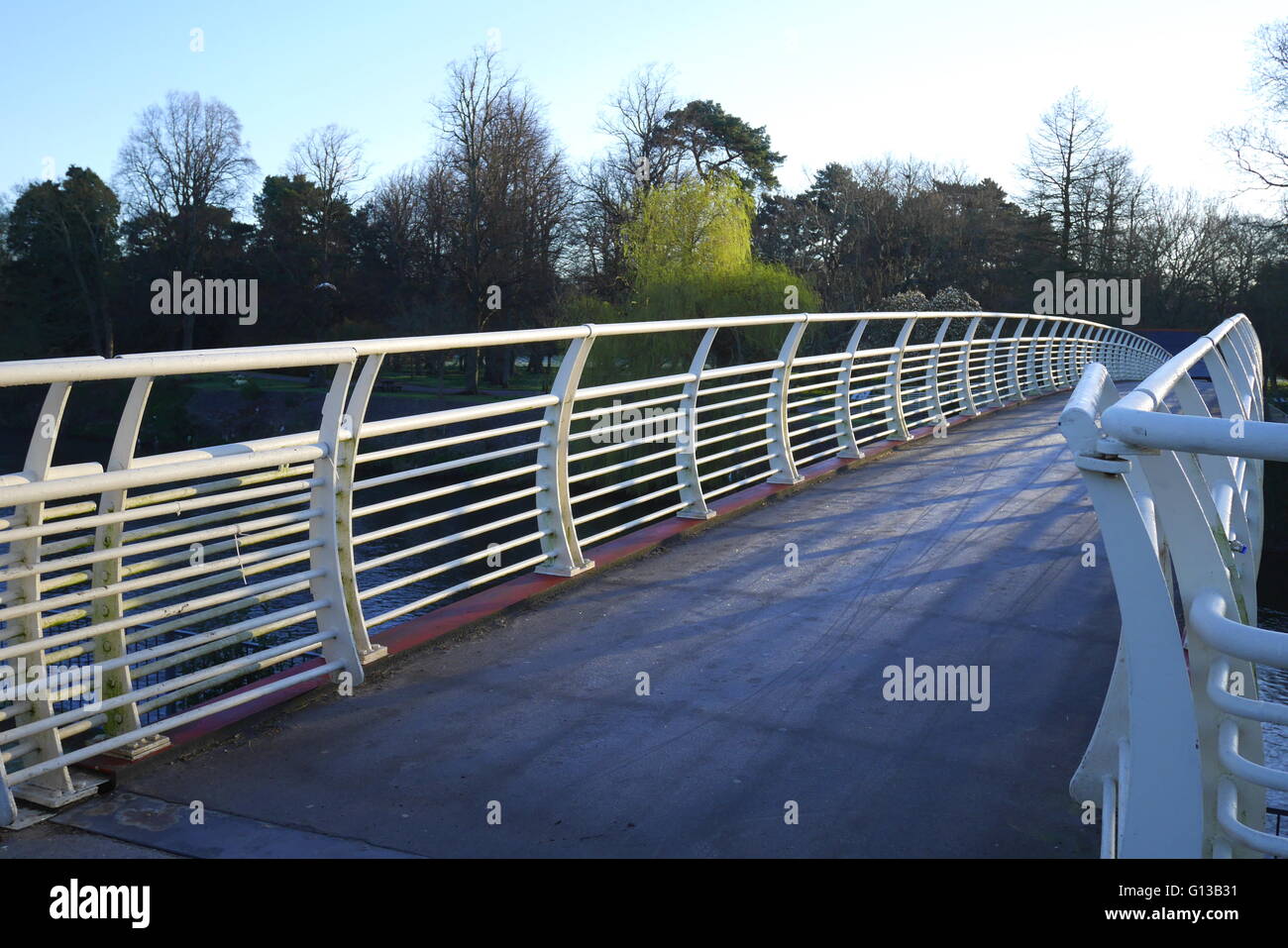 Millennium footbridge cardiff river taff bute park sophia gardens wales ...