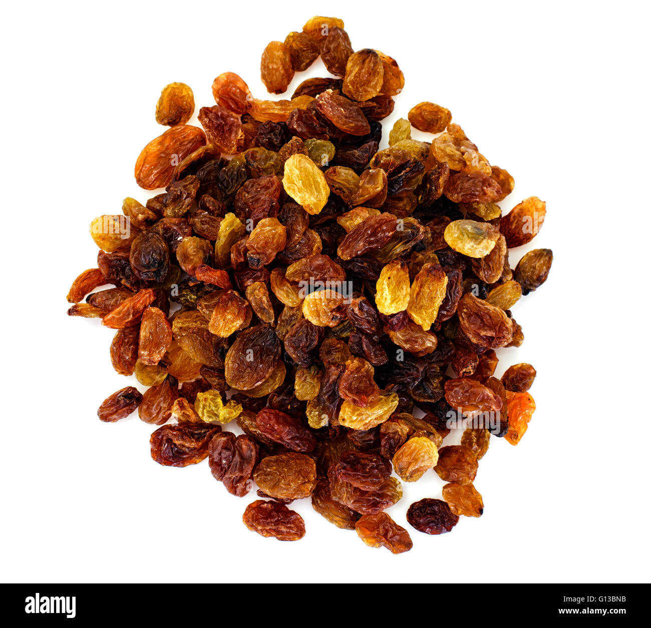 Handful of Raisins Isolated on White Background Stock Photo - Alamy