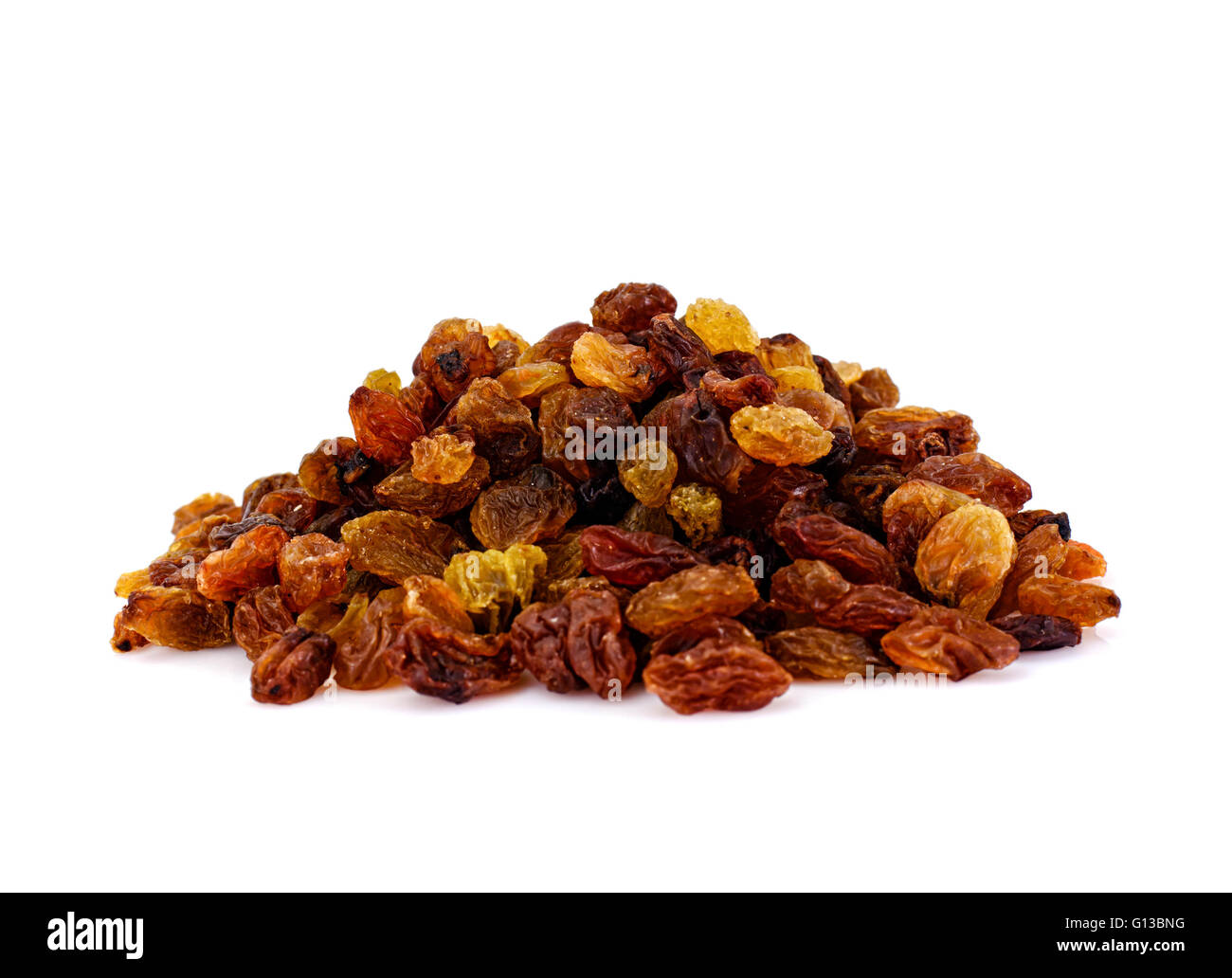 Handful of Raisins Isolated on White Background Stock Photo - Alamy