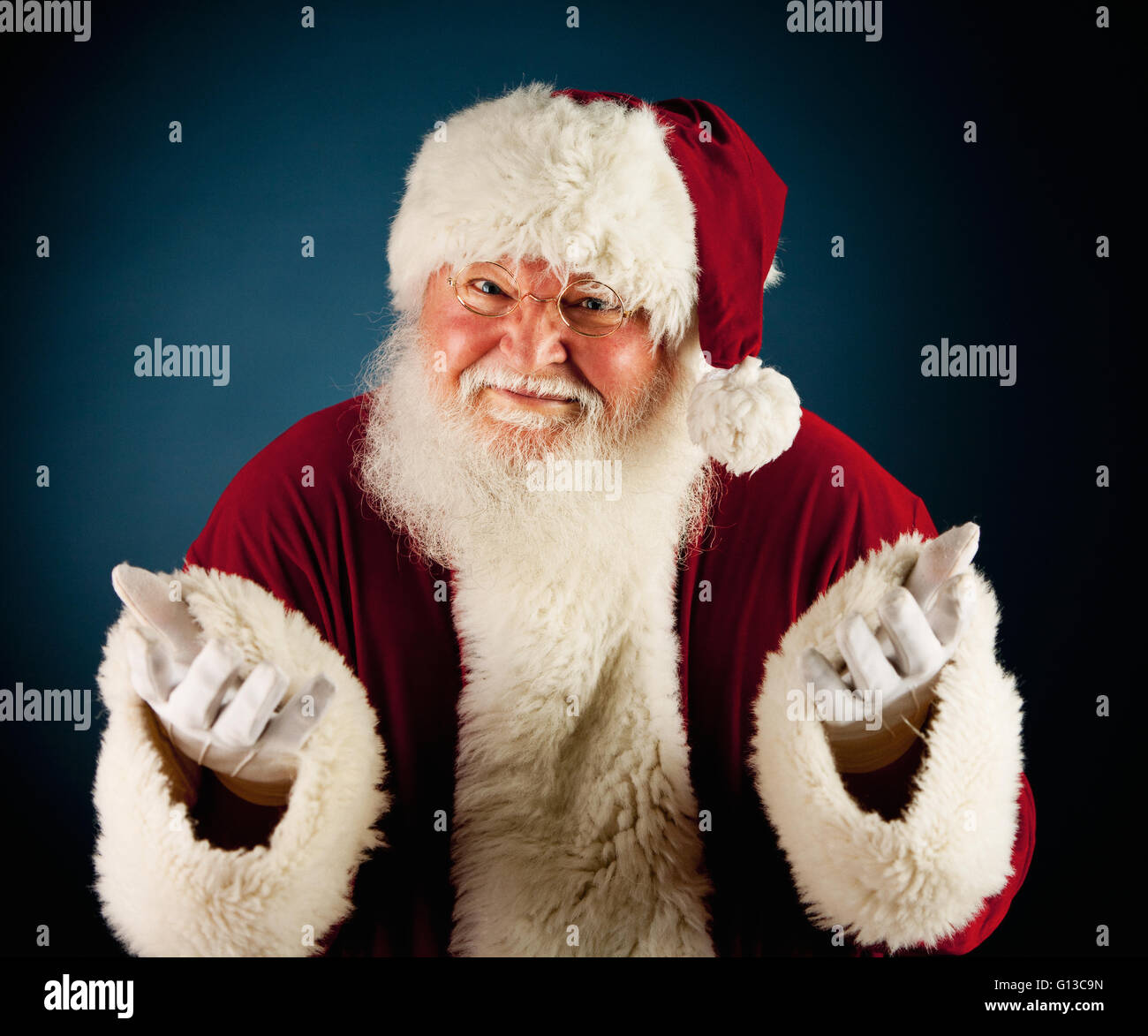 Extensive series of a Caucasian, Authentic Santa Claus Character on a ...