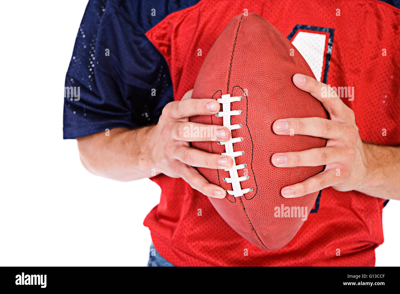 Series with a football fan, isolated on white, and in a room watching ...