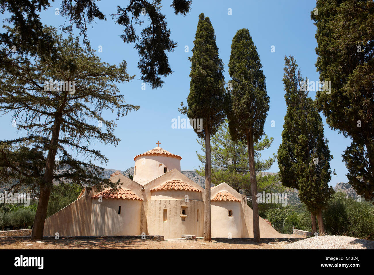 Greek church of Panagia Kera. Crete. Greece. Horizontal Stock Photo - Alamy