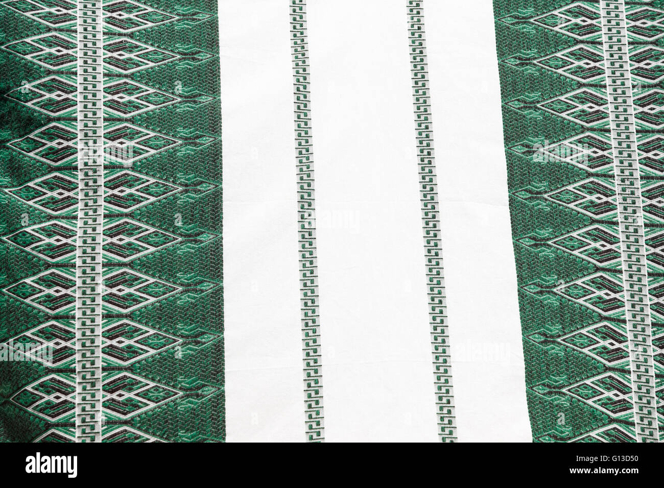Traditional greek table linen in Crete. Greece. Horizontal Stock Photo ...