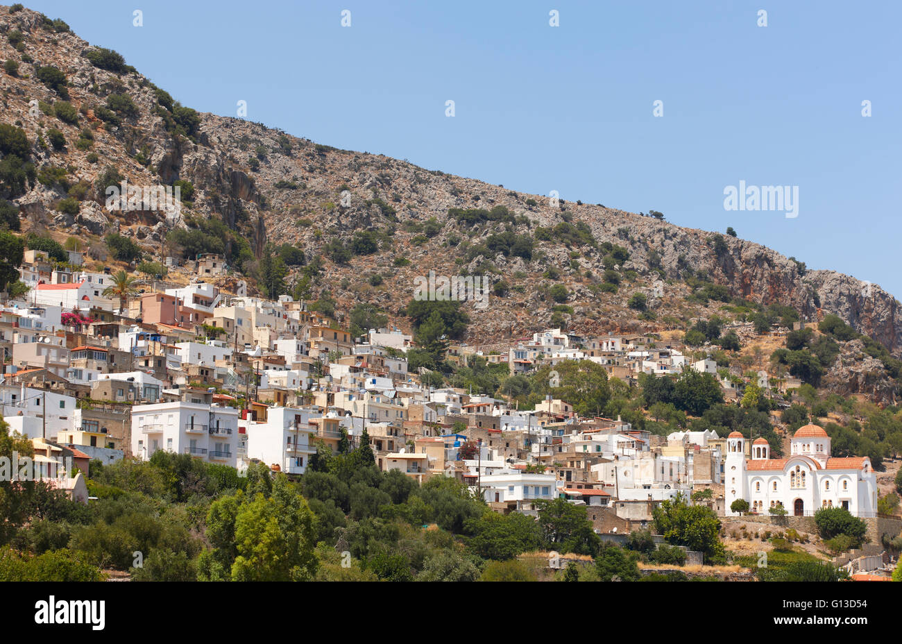 Kritsa traditional village in Crete, Greece. Horizontal Stock Photo - Alamy