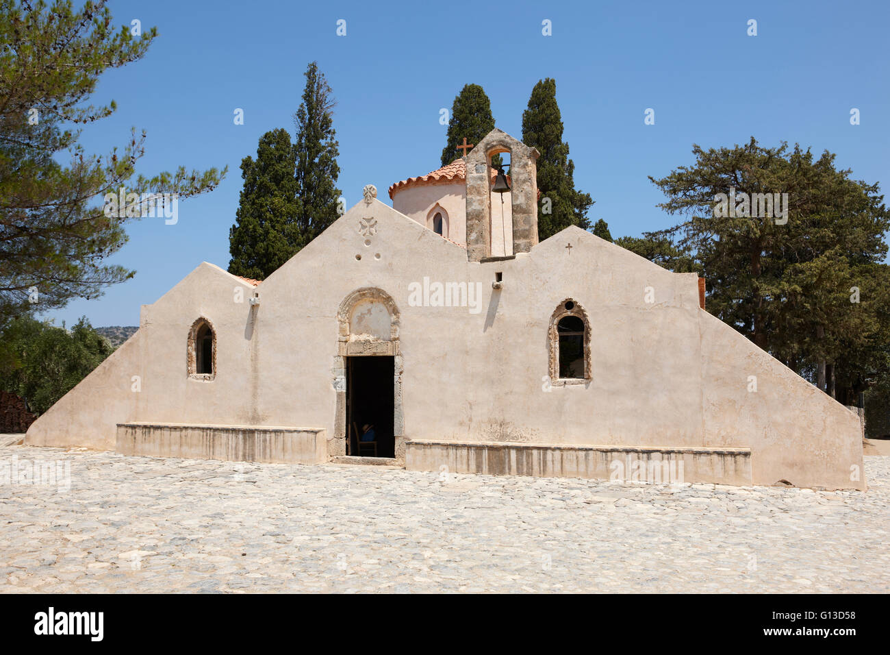 Greek church of Panagia Kera. Crete. Greece. Horizontal Stock Photo - Alamy