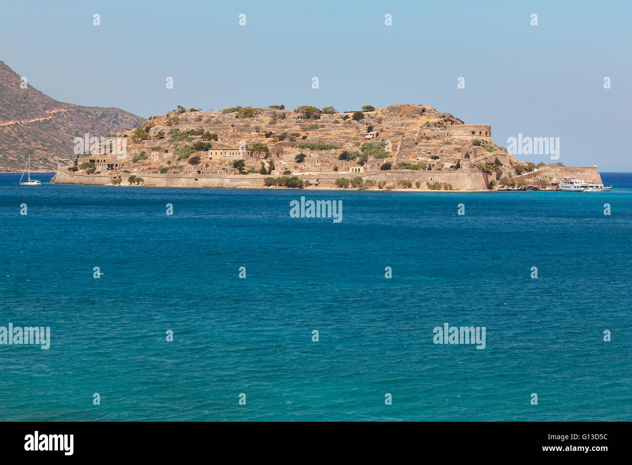 Spinalonga island in Crete near Elounda. Greece. Horizontal Stock Photo ...