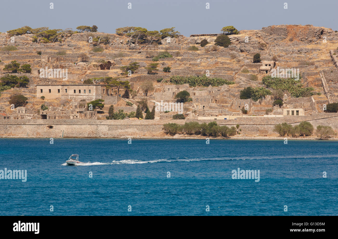 Spinalonga island in Crete near Elounda. Greece. Horizontal Stock Photo ...