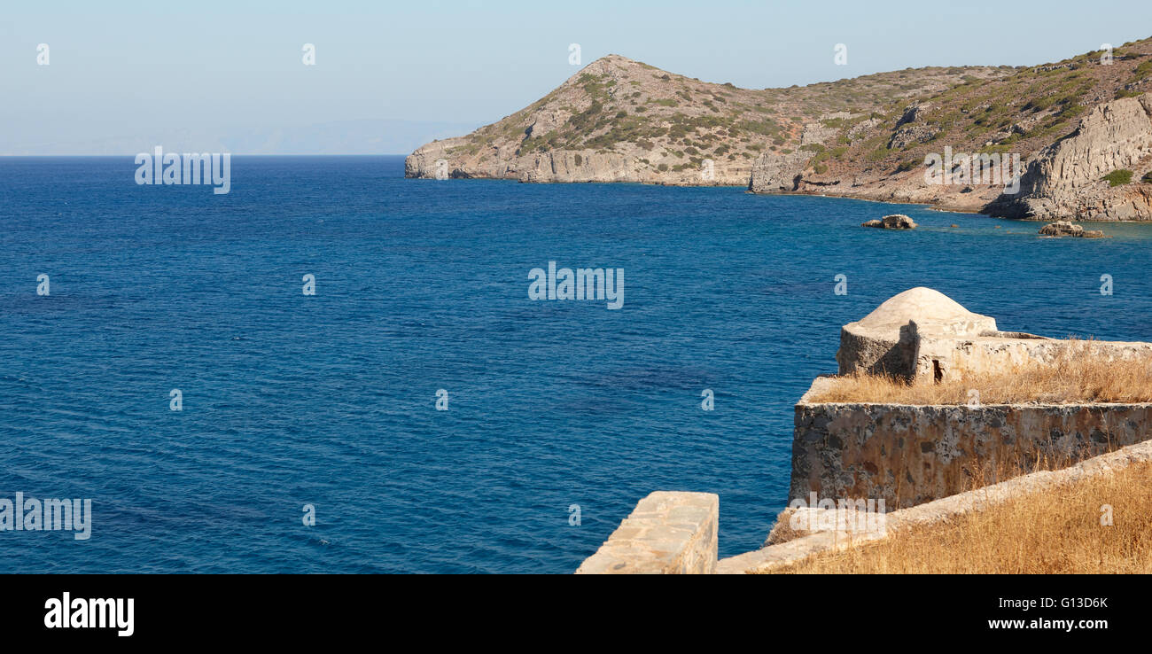 Spinalonga fortress in Crete near Elounda. Greece. Horizontal Stock ...