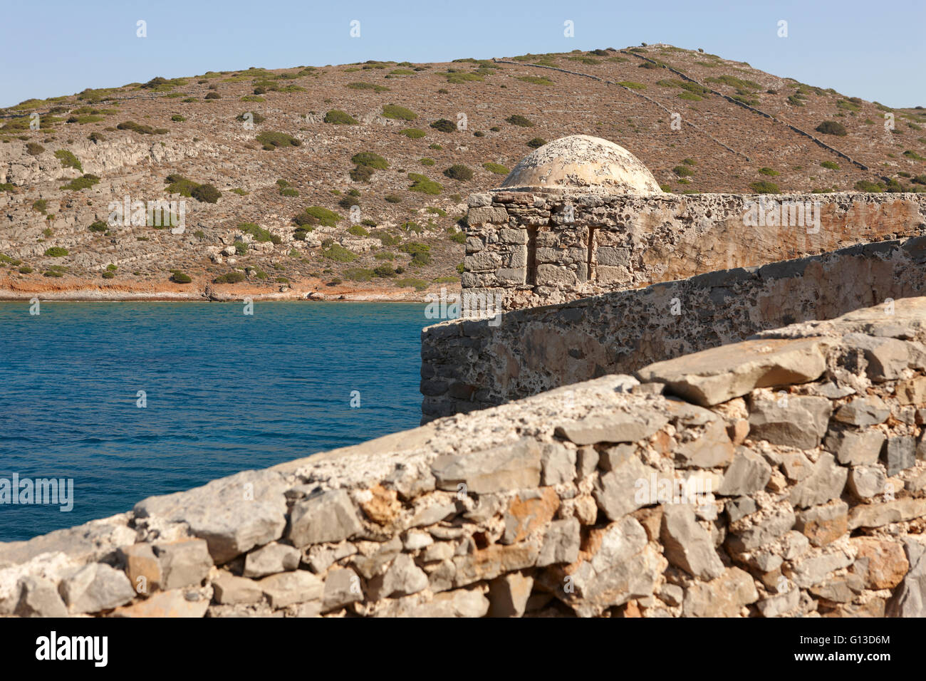 Spinalonga fortress in Crete near Elounda. Greece. Horizontal Stock ...