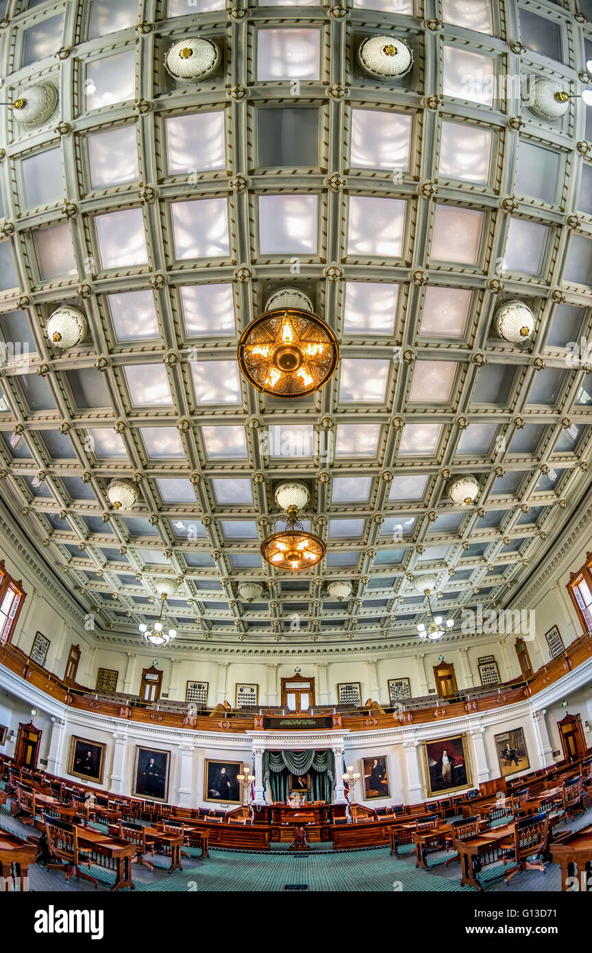 Texas State Senate Room taken with a Fisheye Lens Stock Photo - Alamy