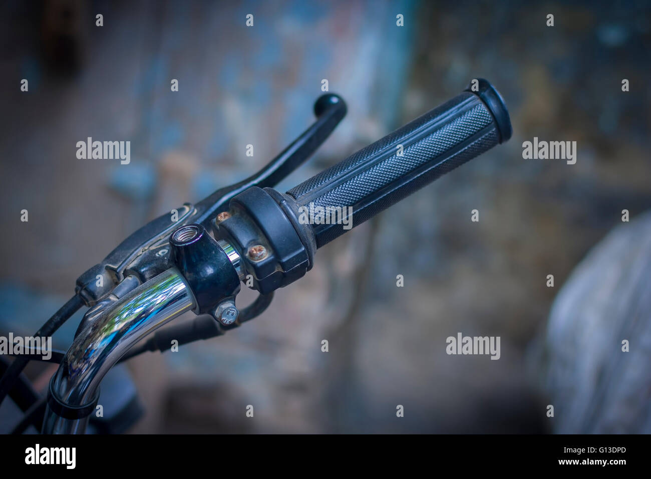 Handle of a Motor Cycle Stock Photo - Alamy