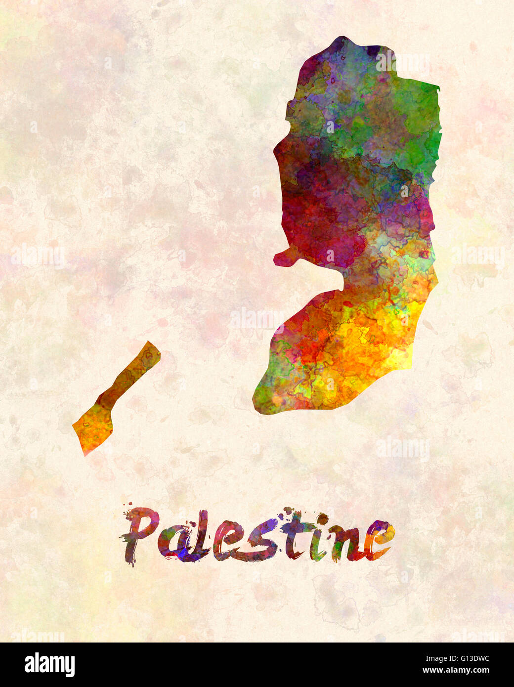 Palestine in watercolor Stock Photo - Alamy