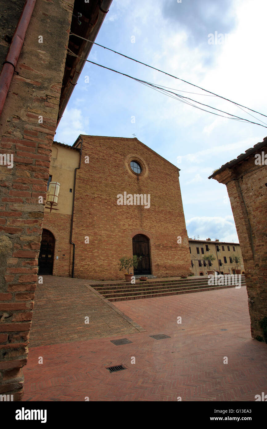 Facade of the Church of Sant'Agostino in Romanesque and Gothic style ...