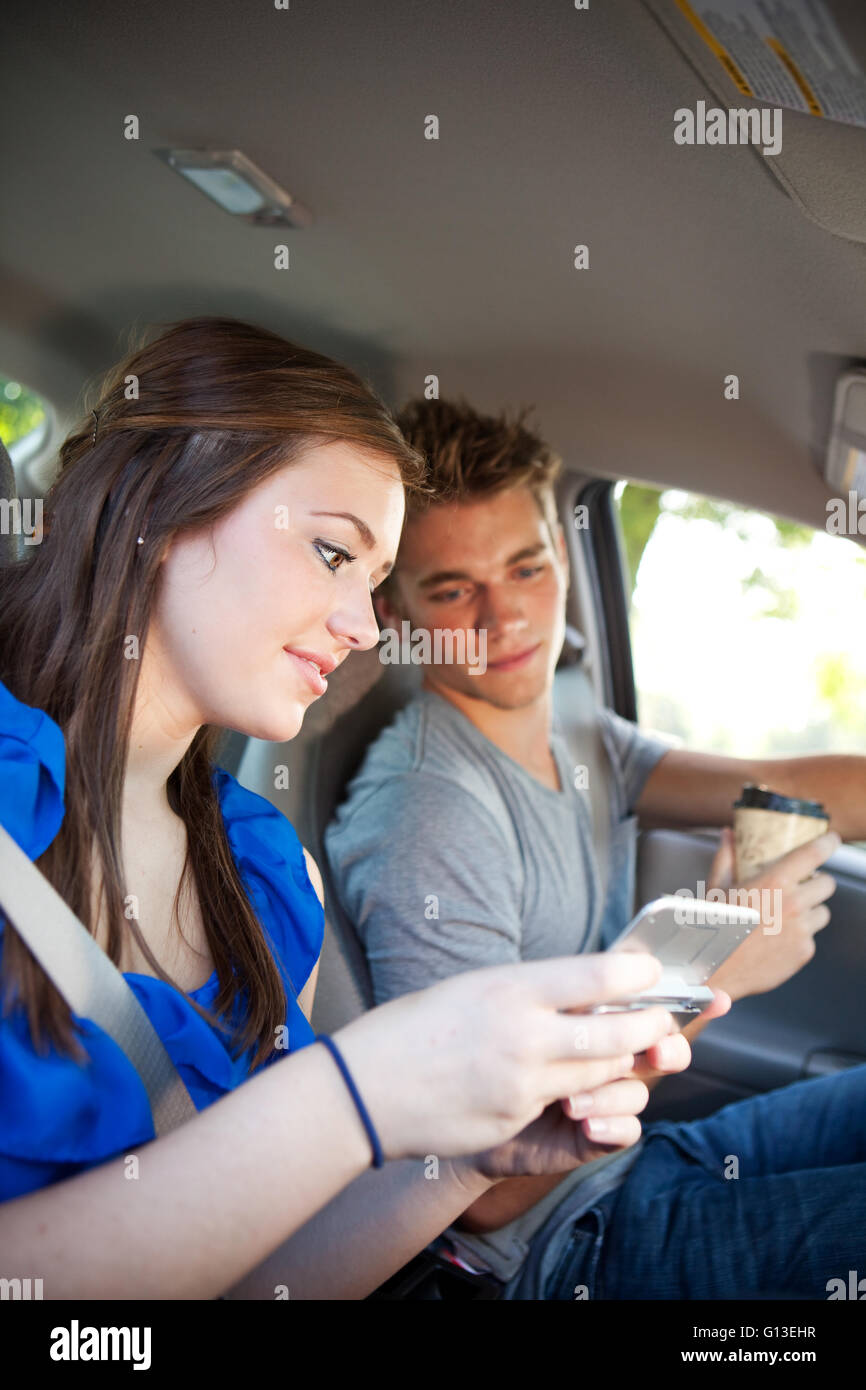 Teens driving texting hi-res stock photography and images - Alamy