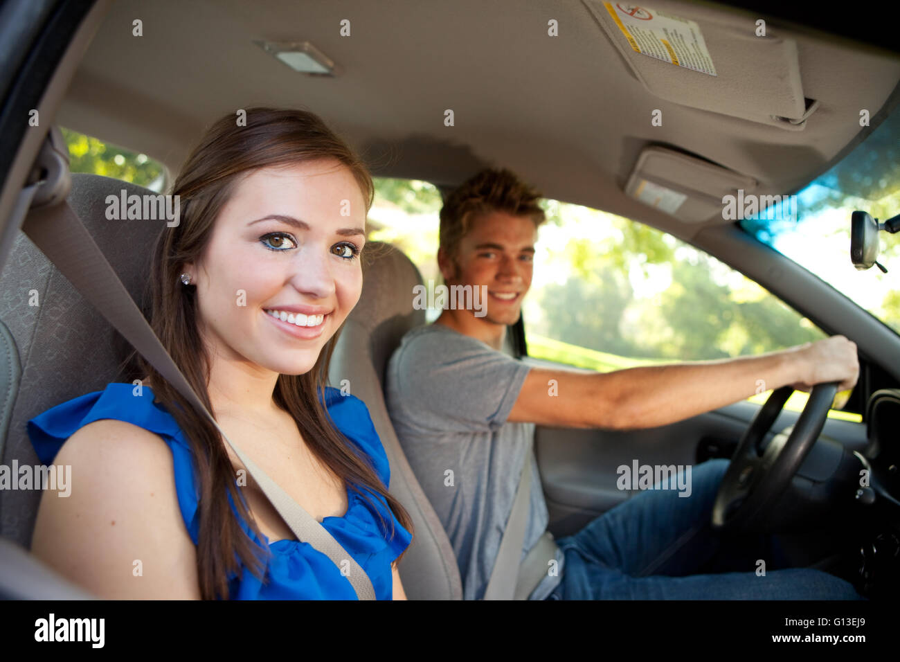 Series with two teens driving in a car. Includes lots of images with ...