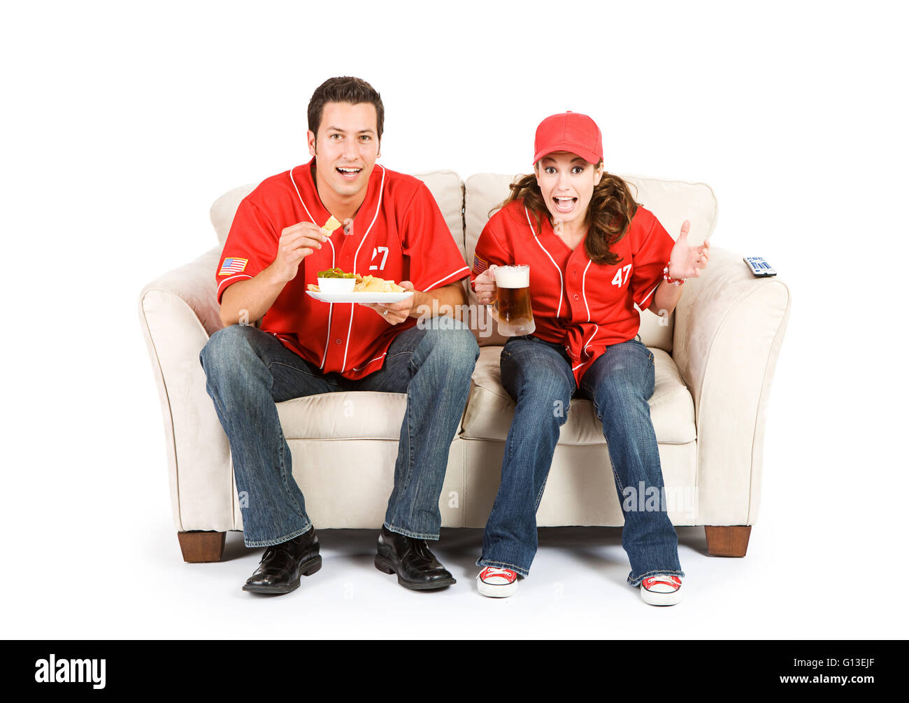 Eating male female Cut Out Stock Images & Pictures - Alamy