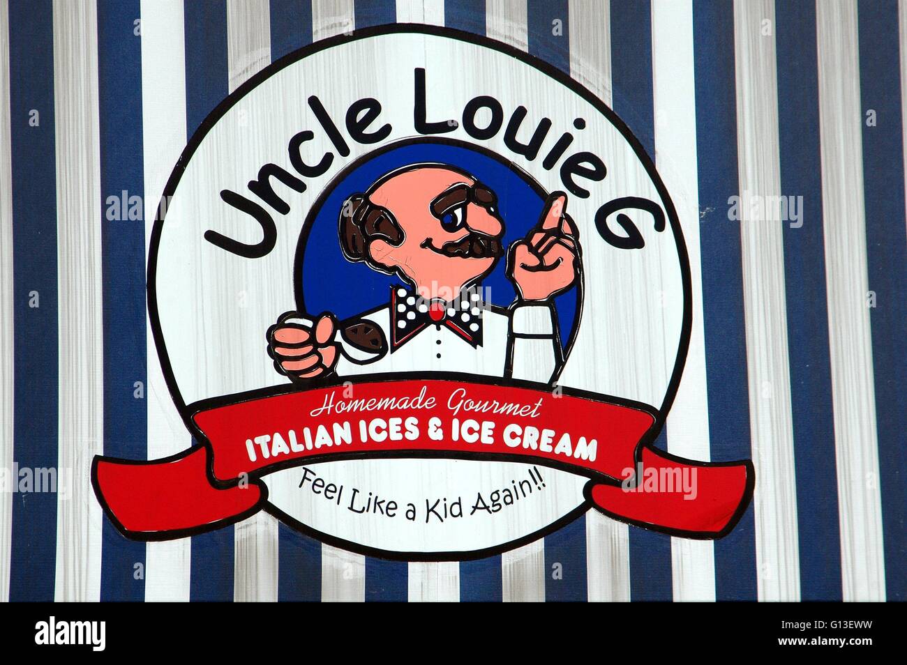 New York City: Sign at Uncle Louie G Italian Ices & Ice Cream Shop on ...
