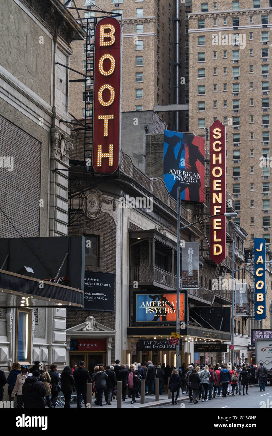 Broadway Theater Marquees, Times Square, NYC Stock Photo - Alamy