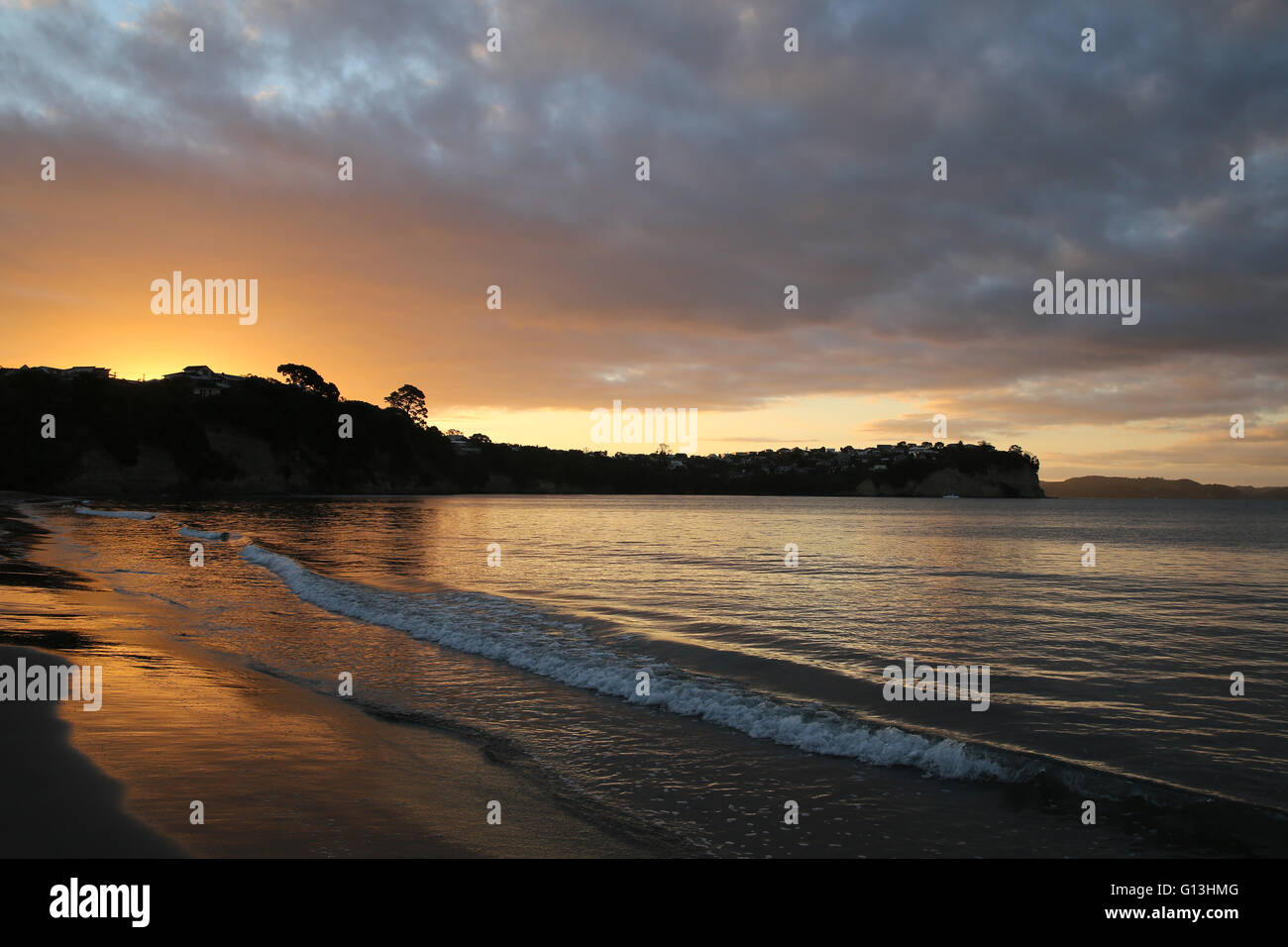 Sunset on Manly Beach Stock Photo - Alamy