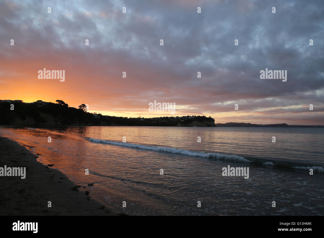 Sunset on Manly Beach Stock Photo - Alamy