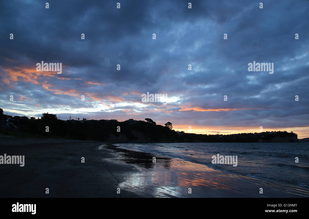 Sunset on Manly Beach Stock Photo - Alamy