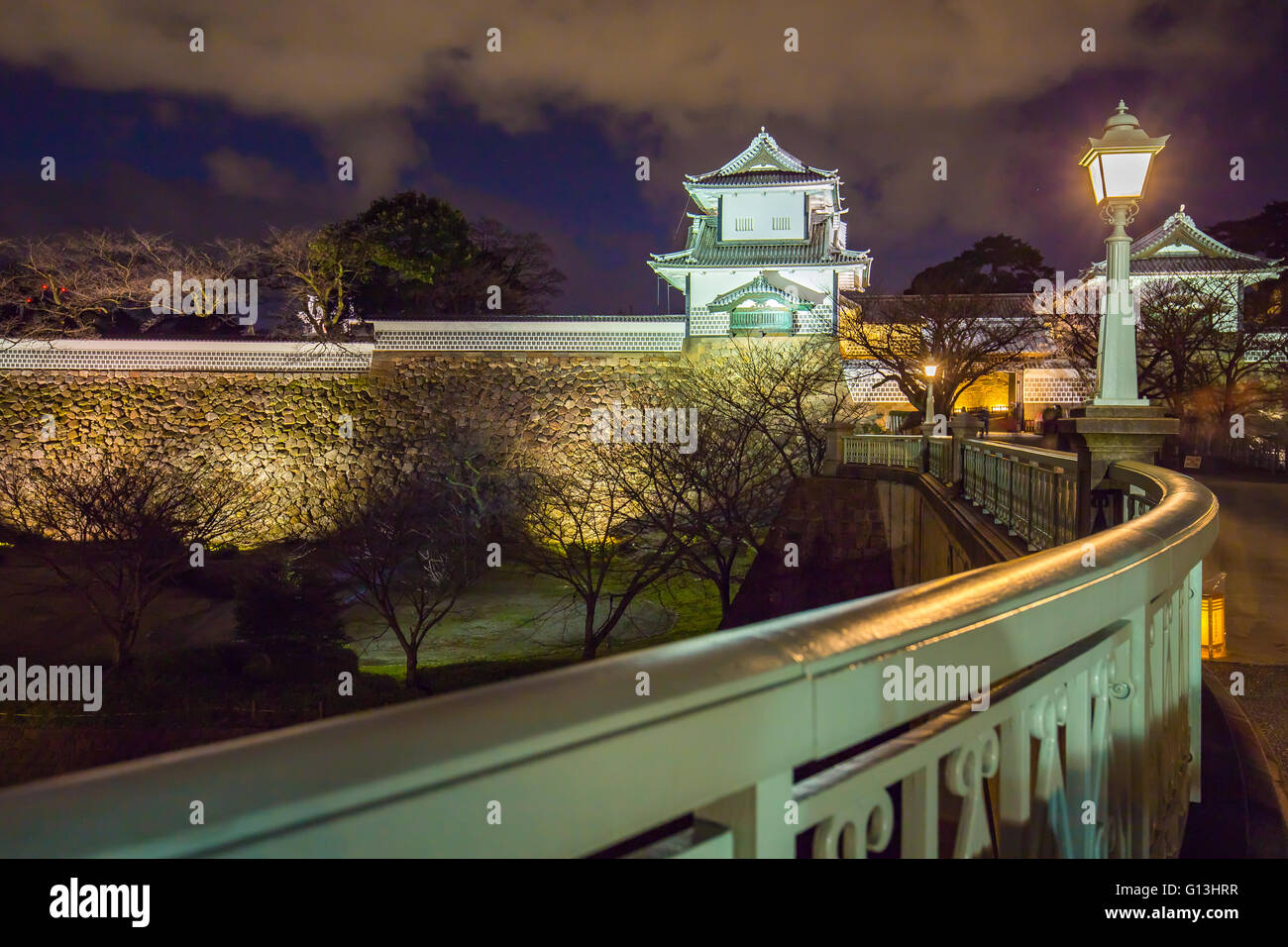 Kanazawa, Japan - 15 February, 2015: Kanazawa Castle is a large, well ...
