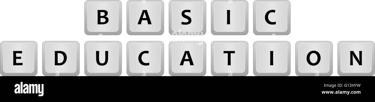 Computer keyboard buttons with text 'Basic Education' Stock Vector ...