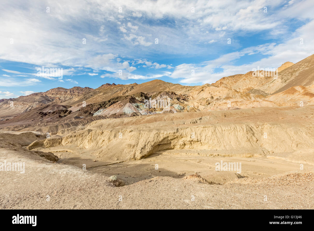 The multi hued hills viewed from the scenic artists road hi-res stock ...