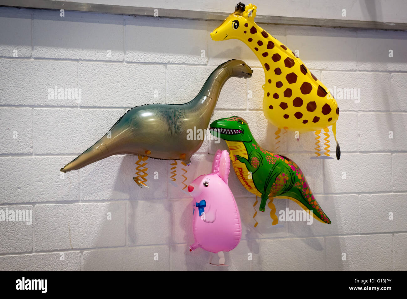 Animal shaped helium filled balloons at The National Pet Show at the ...
