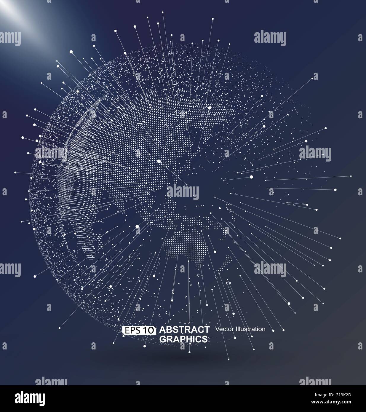 World map point, line, composition, representing the global, Global network connection ...